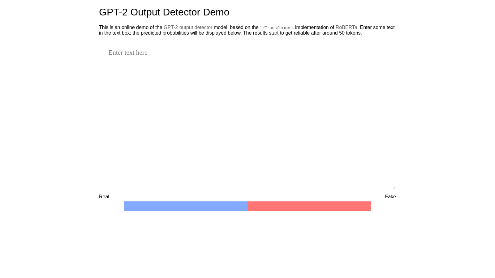 Gpt 2 Output Detector