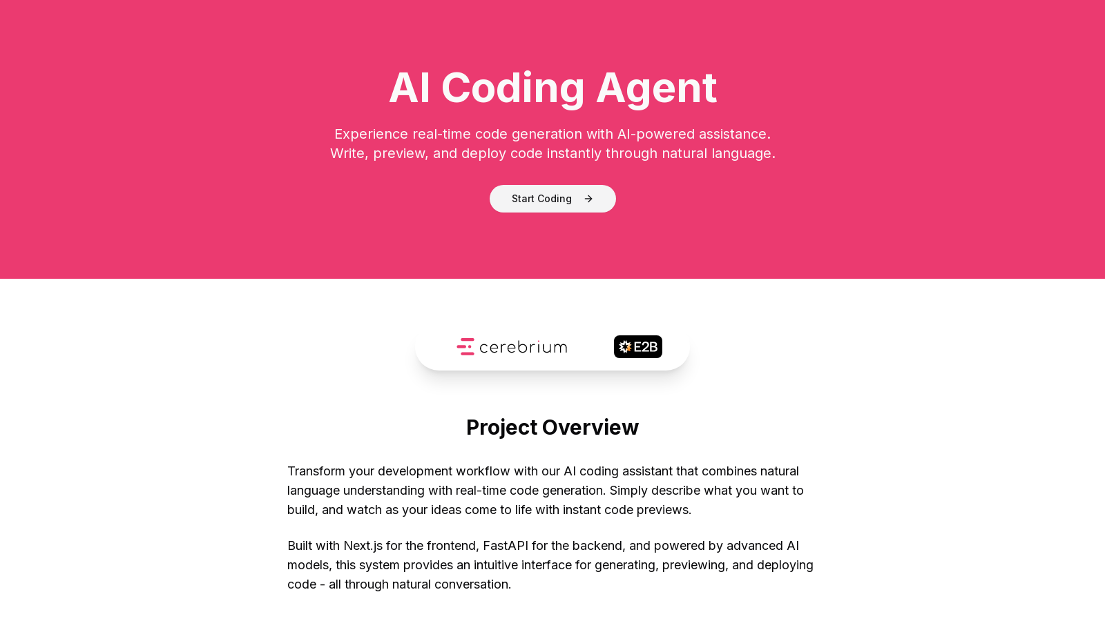 Cerebrium AI Coding Agent AI
