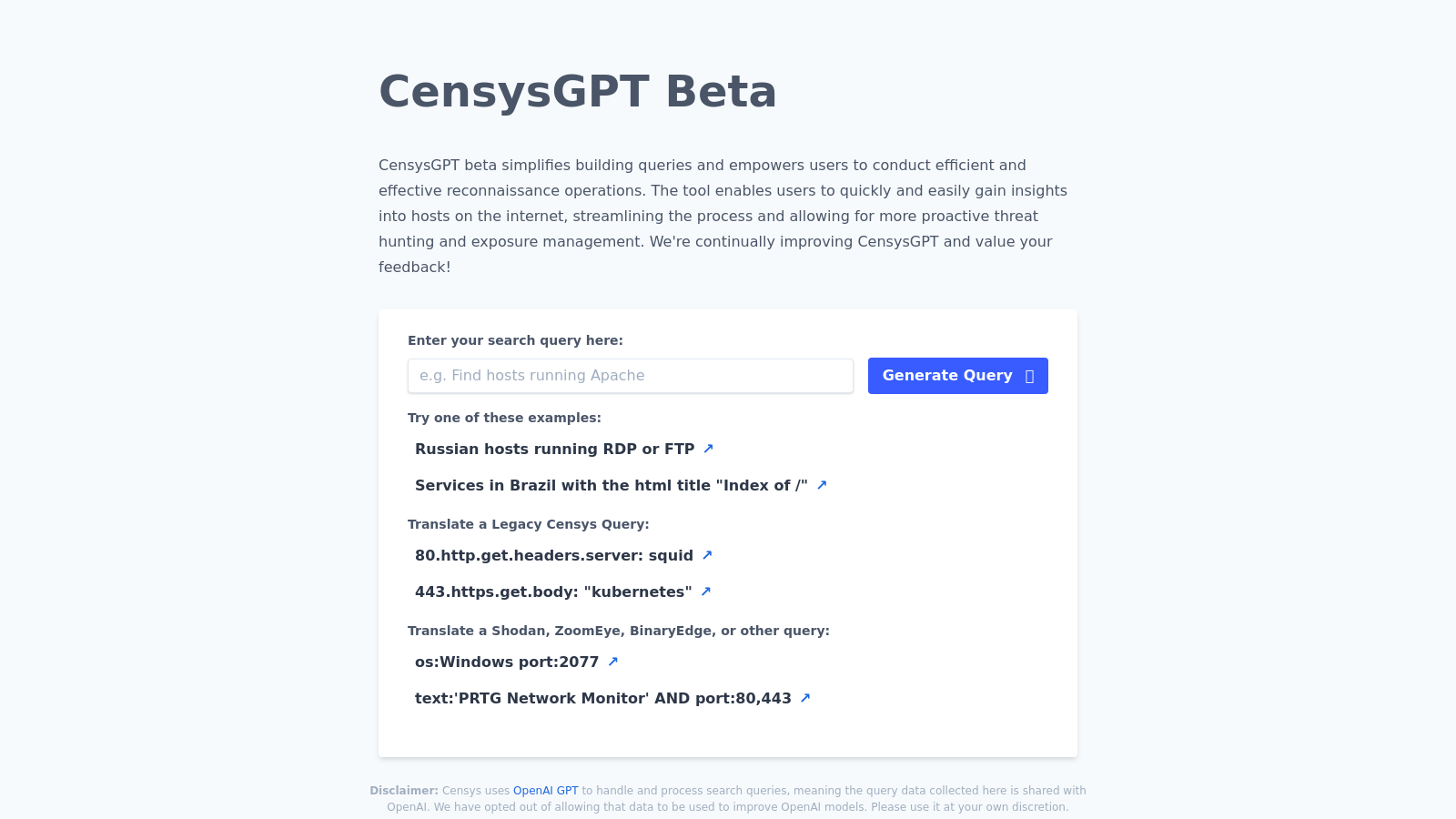 Censys GPT Beta