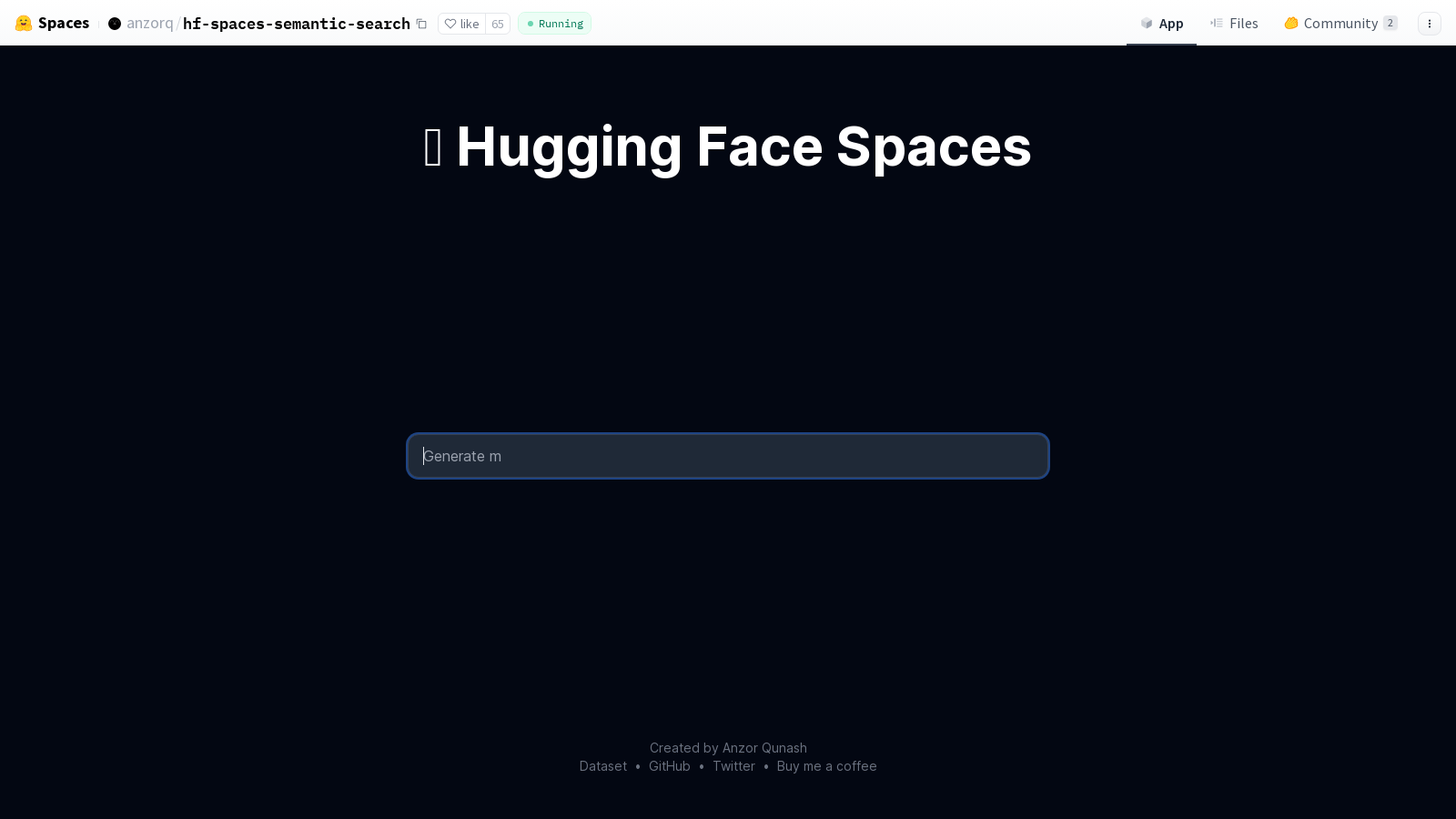 Huggingface Spaces Semantic Search