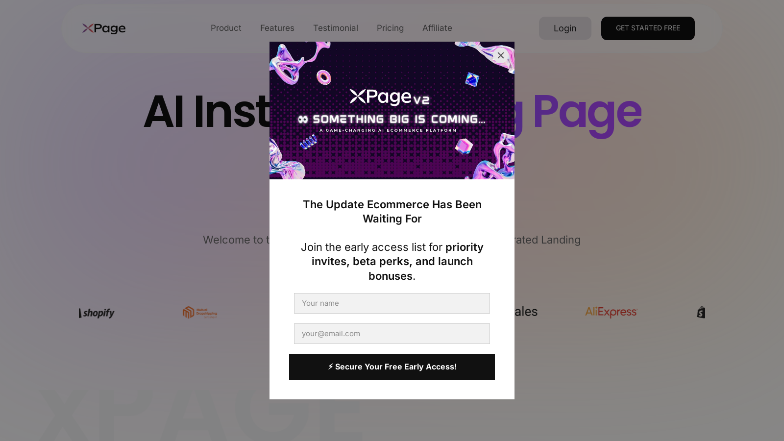 xPage - AI Ecommerce Landing Page Generator AI